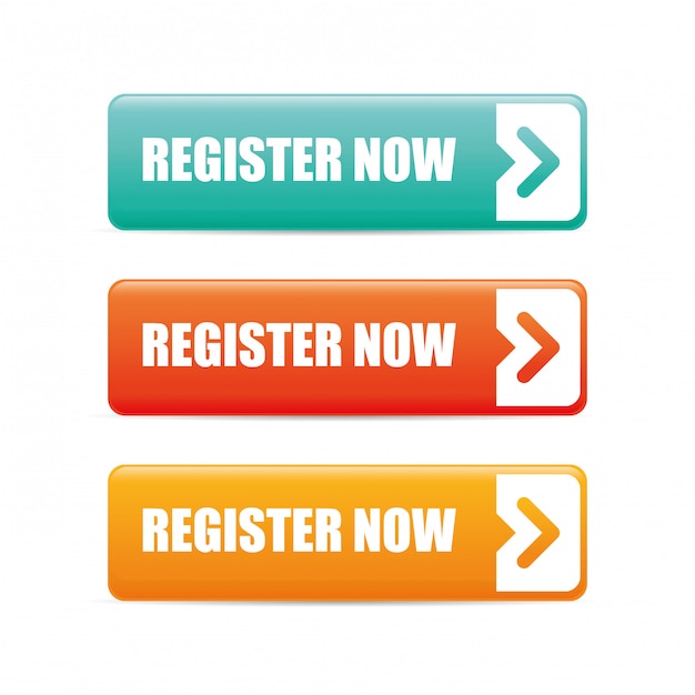 Vibrant 'Register Now' Buttons with Directional Arrows | Jiffy Designs