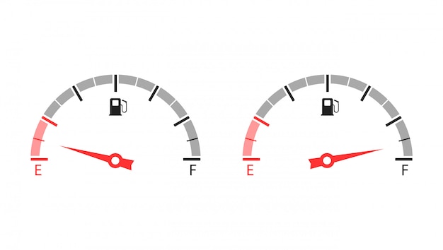 Fuel Gauge Dashboard Indicators with Empty and Full Levels | Jiffy Designs