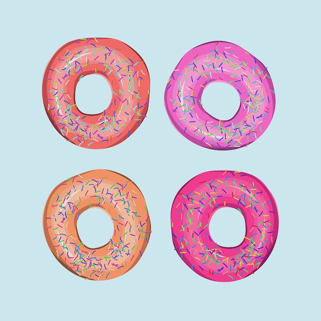 Delightful Glazed Donuts in Vibrant Hues | Jiffy Designs