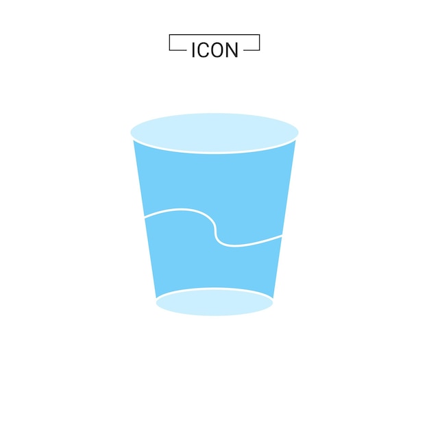 Minimalist Blue Glass Icon with Subtle Waves | Jiffy Designs
