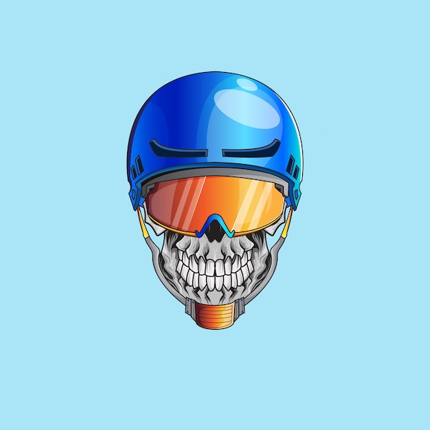 Fearsome Skull in Vibrant Ski Helmet Graphic | Jiffy Designs