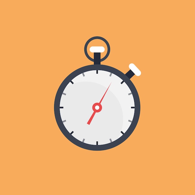 Iconic Stopwatch Illustration on Vibrant Orange Background | Jiffy Designs