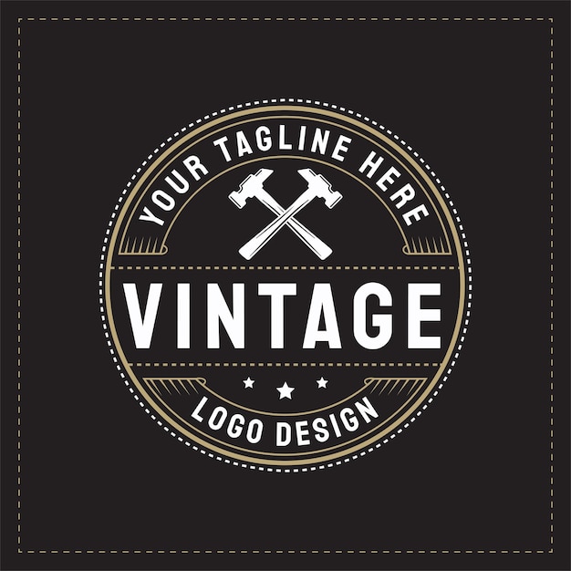 Retro Crossed Tools Emblem with Vintage Logo Design | Jiffy Designs