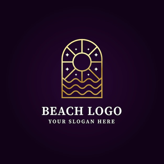 Captivating Coastal Emblem: Sunlit Waves and Radiant Sky | Jiffy Designs