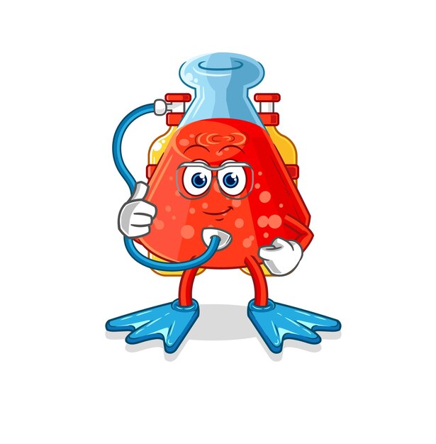 Cheerful Cartoon Molecule Character with Test Tubes | Jiffy Designs