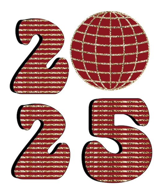 Vibrant Striped Numerals and Glowing Globe Graphic | Jiffy Designs
