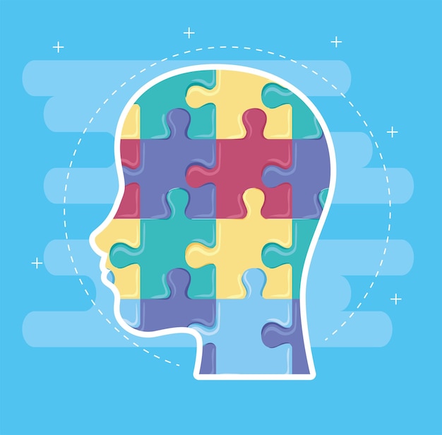 Vibrant Puzzle Head: Unlocking the Mind's Potential | Jiffy Designs