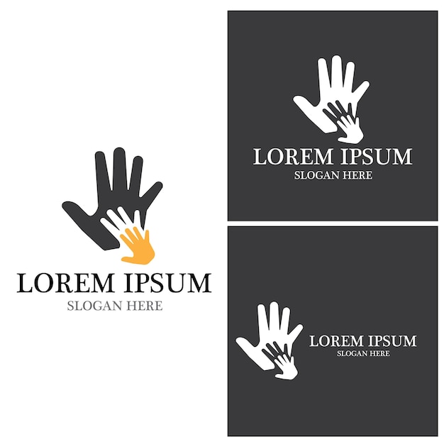 Minimalist Overlapping Hand Silhouettes with Customizable Slogan ...