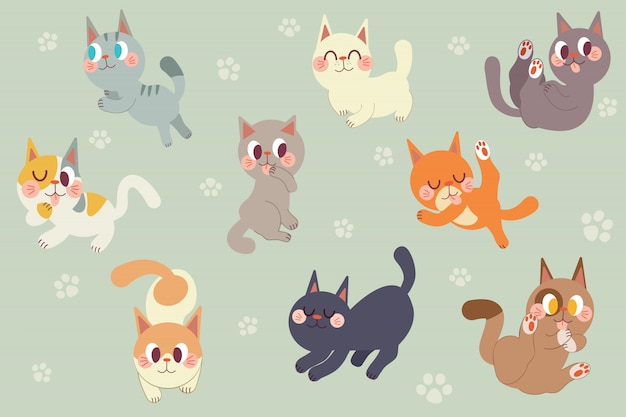 Adorable Feline Companions: A Whimsical Gathering of Playful Kitties | Jiffy Designs