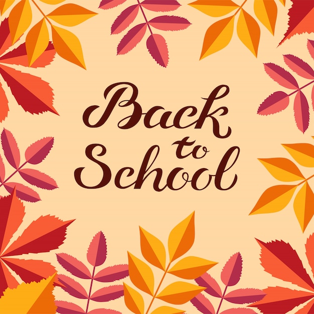 Vibrant Autumn Leaves Frame Back to School Text | Jiffy Designs
