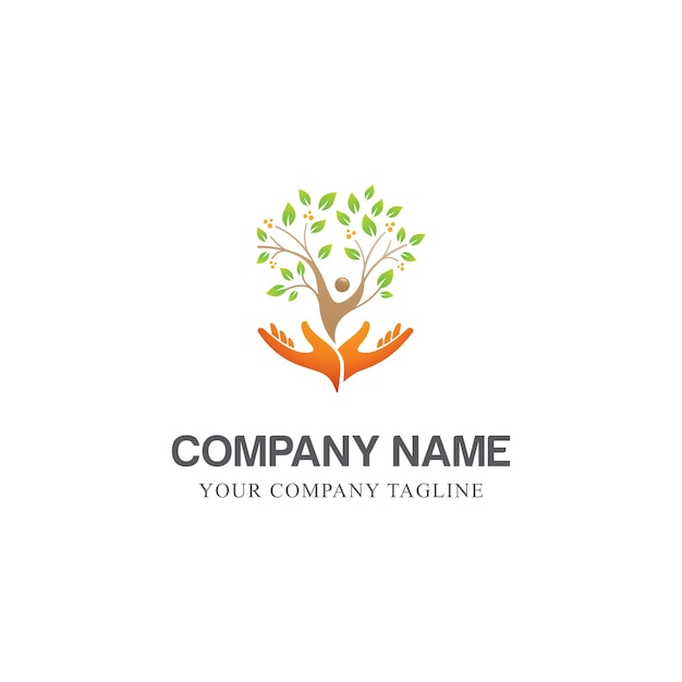 Stylized Tree Figure with Open Arms and Green Leaves | Jiffy Designs