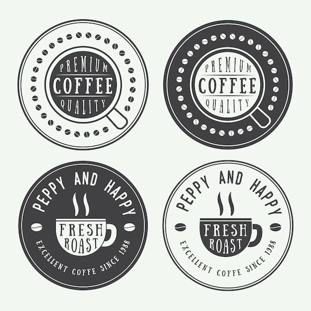 Vintage Coffee Themed Circular Emblem Collection | Jiffy Designs