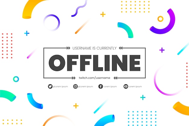 Vibrant Offline Twitch Username Overlay with Colorful Geometric Shapes ...