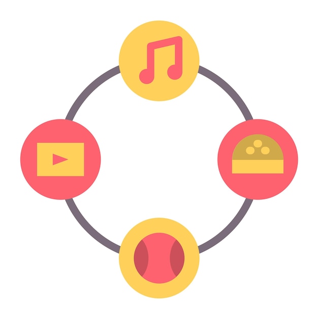 Vibrant Music Symbol Cycle with Playback and Audio Icons | Jiffy Designs