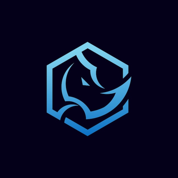 Majestic Hexagonal Dragon Silhouette in Vibrant Blue Hues | Jiffy Designs