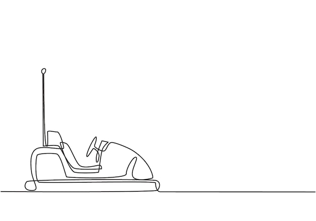 Minimalist Outline of Bumper Car Ride | Jiffy Designs