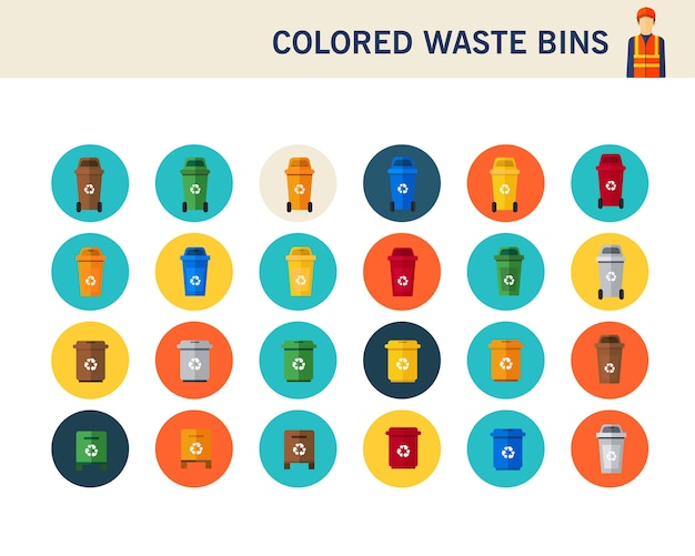 Vibrant Collection of Colored Waste Bins for Eco-Friendly Sorting ...