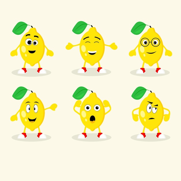 Cheerful Lemon Characters Expressing Diverse Emotions | Jiffy Designs