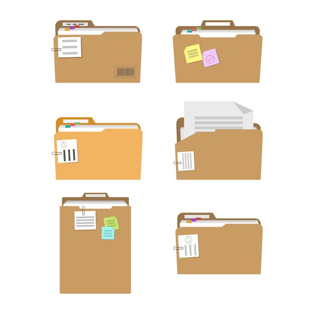 Assorted Cardboard File Folders with Labels and Notes | Jiffy Designs