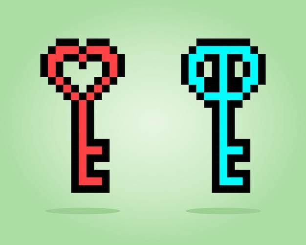 Vibrant Pixel Art Keys with Symbolic Designs | Jiffy Designs