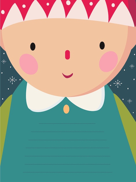 Cheerful Winter Elf with Rosy Cheeks and Festive Hat | Jiffy Designs