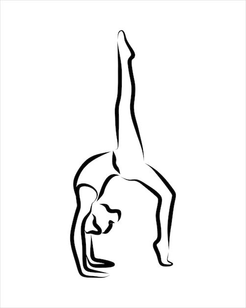 Graceful Silhouette of Gymnast Performing Backbend | Jiffy Designs