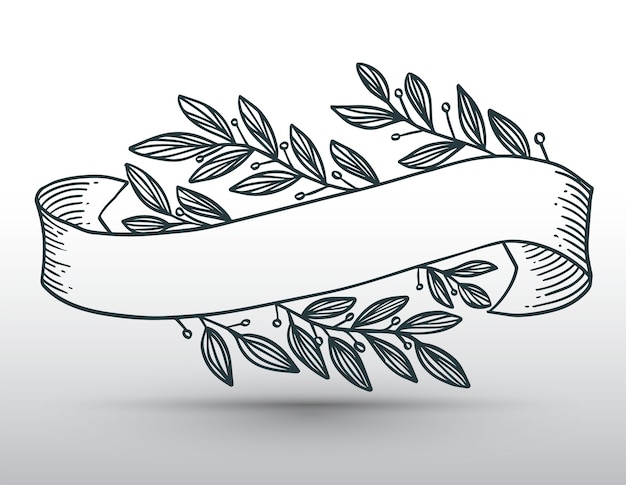 Elegant Leaf Wreath with Flowing Ribbon Banner Design | Jiffy Designs