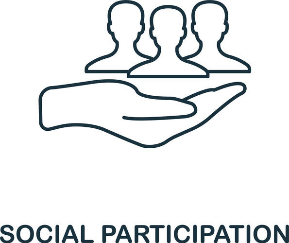 Social Participation Outline Icon. Thin Line Element From Crowdfunding ...
