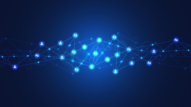 Interconnected Nodes in a Luminous Digital Network | Jiffy Designs