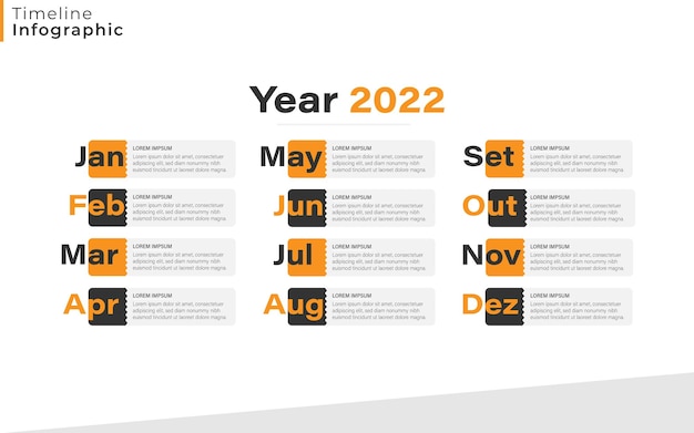 Vibrant Timeline Infographic for the Year 2022 | Jiffy Designs