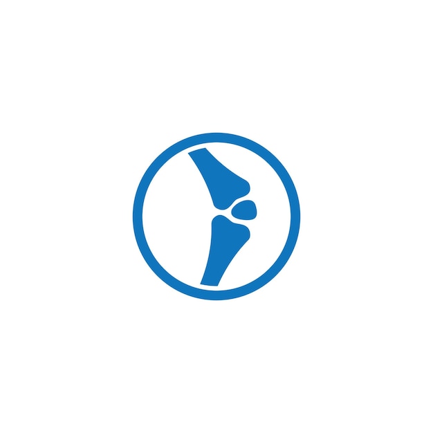 Iconic Blue Knee Joint Symbol in Circle | Jiffy Designs