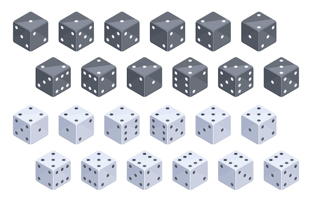 Diverse Collection of Isometric Dice with Varied Dot Patterns | Jiffy ...