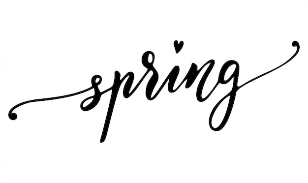 Elegant Spring Calligraphy with Cursive Heart Flourish | Jiffy Designs