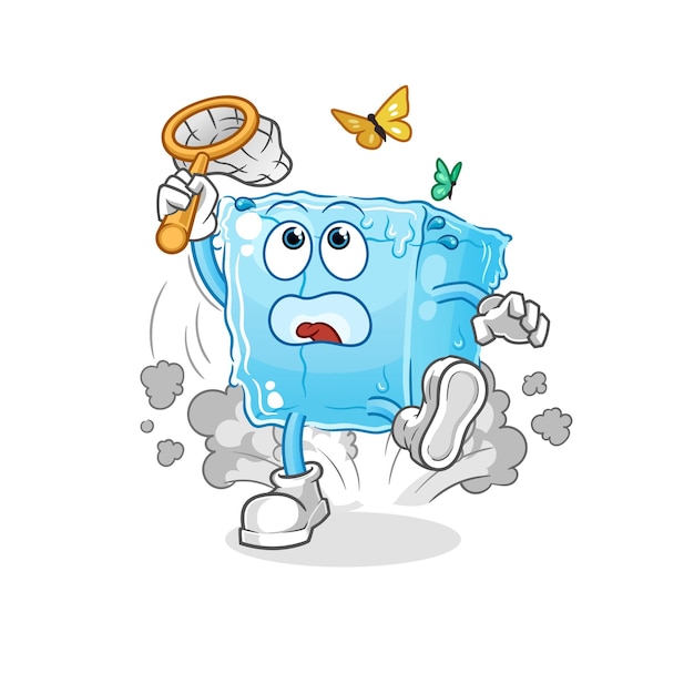 Delightful Blue Cartoon Character Chasing Butterfly | Jiffy Designs