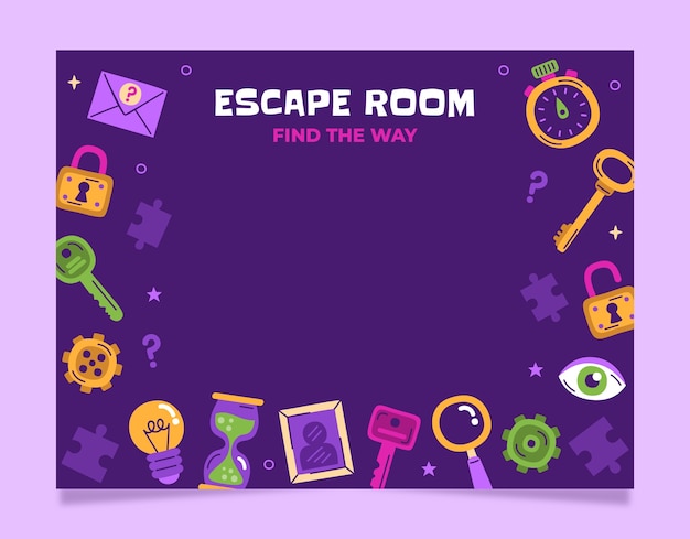 Unlock the Mystery: Escape Room Puzzle Icons on Purple Background ...