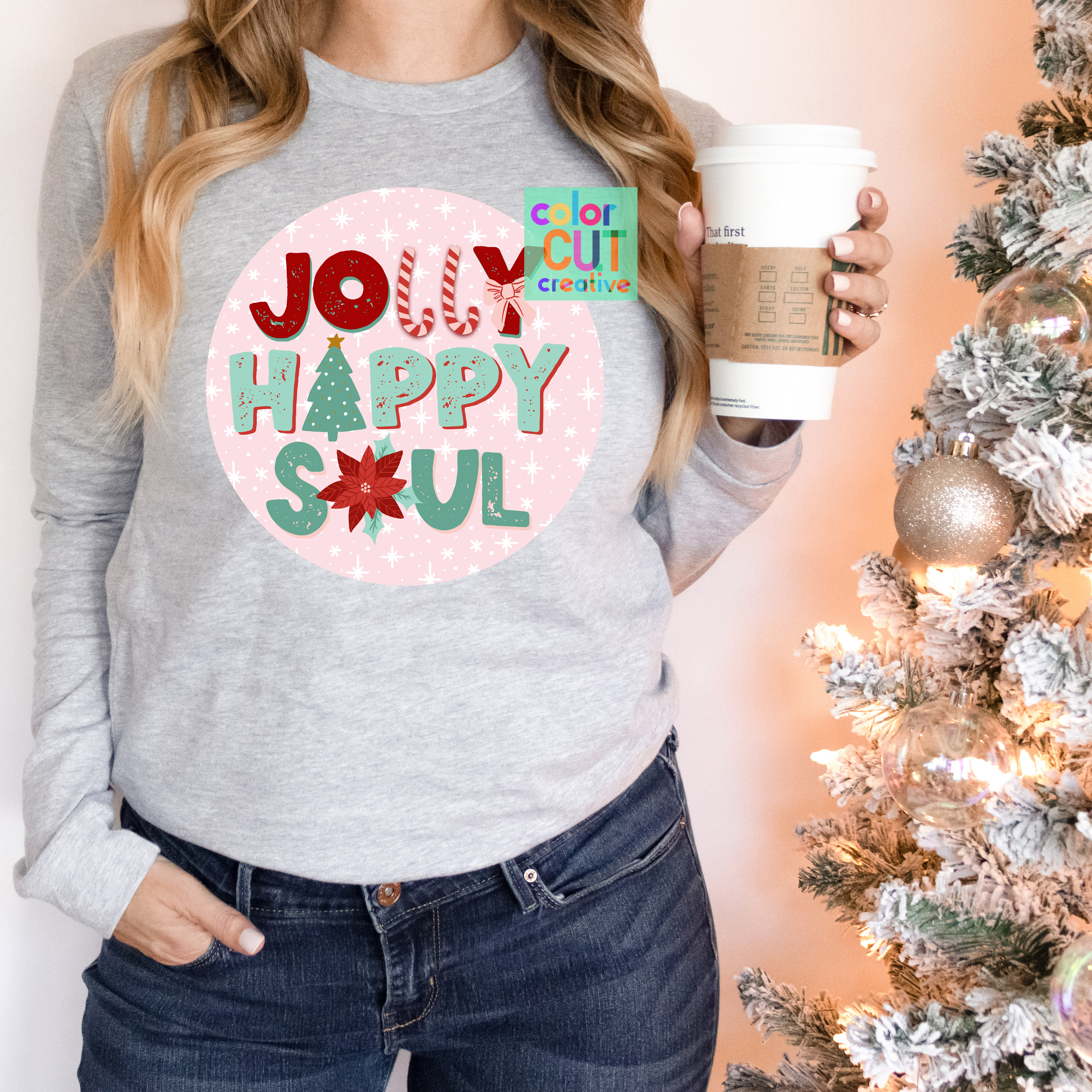 'Jolly Happy Soul' Festive Typography with Whimsical Holiday Icons ...