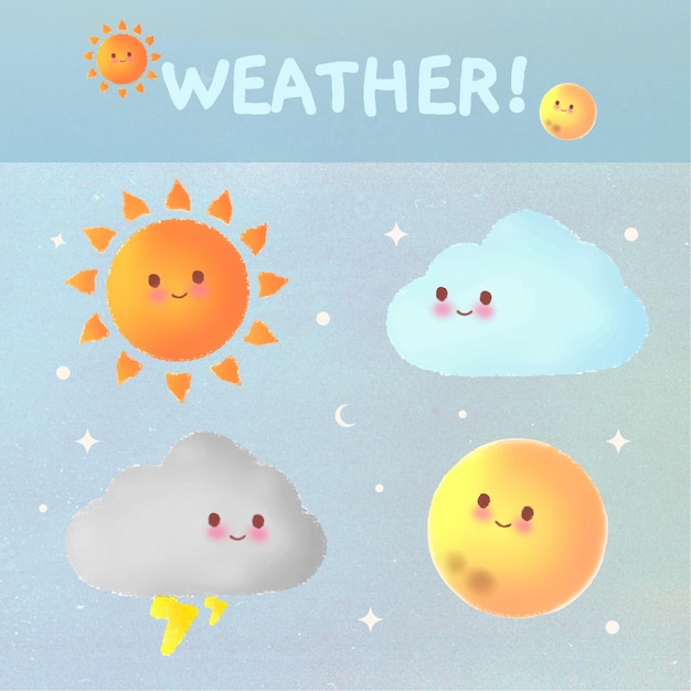 Cheerful Weather Symbols Brighten the Sky | Jiffy Designs