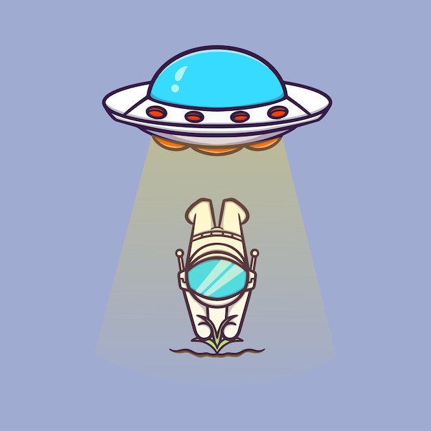 Alien Abducting Bunny: Whimsical Cartoon Sci-Fi Illustration | Jiffy ...