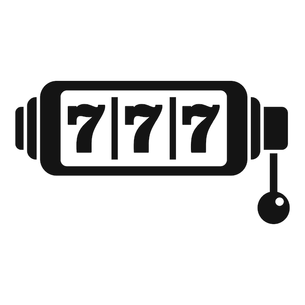 Striking Slot Machine Icon with Triple 7 Display | Jiffy Designs