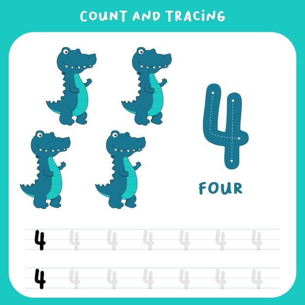 Adorable Dinosaur Counting and Tracing: The Perfect Educational Tool ...