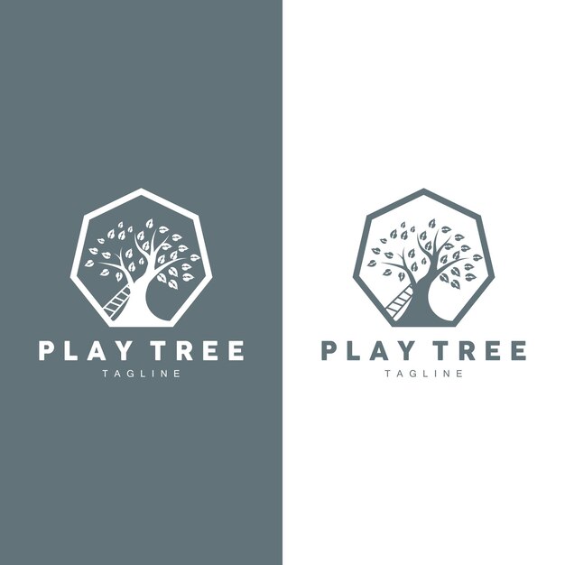 Elegant Hexagonal Play Tree Logo with Flowing Branches | Jiffy Designs