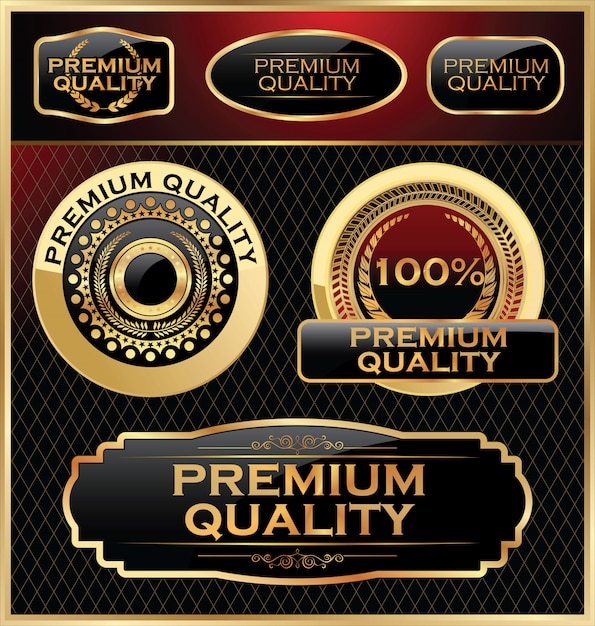 Premium Quality Emblems and Badges Collection with Golden Accents ...