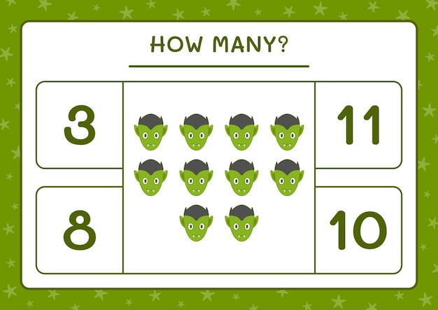 Counting Cute Green Alien Faces on a Starry Background | Jiffy Designs