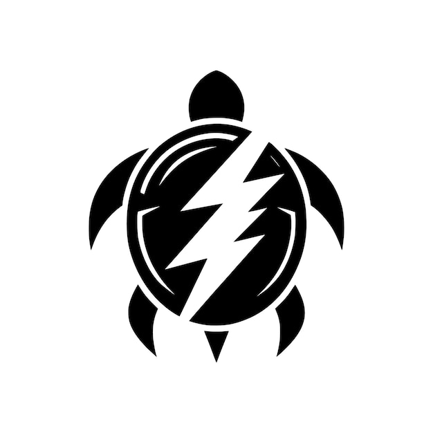 Powerful Tribal Turtle with Lightning Bolt Symbol | Jiffy Designs
