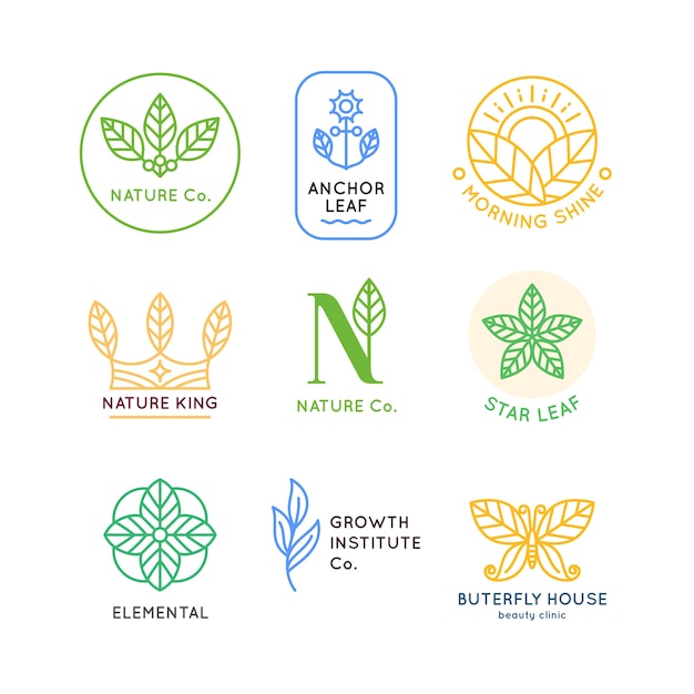Vibrant Nature-Inspired Graphic Collection with Diverse Symbols and ...