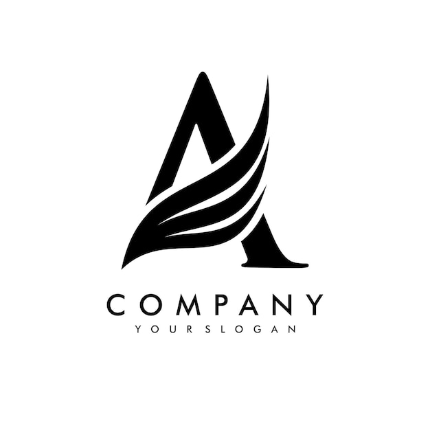 Sleek and Stylized Letter A Logo with Flowing Curves | Jiffy Designs