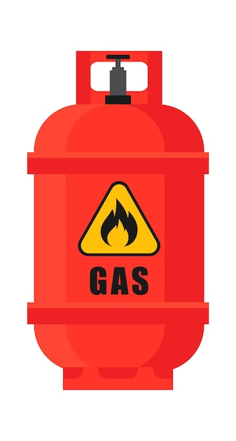 Vibrant Red Gas Canister with Flame Warning Symbol | Jiffy Designs