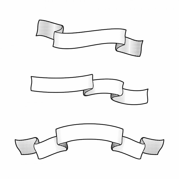 Flowing Ribbon Banners in Minimalist Monochrome Design | Jiffy Designs