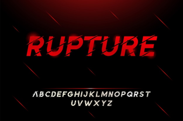 Striking Red 'Rupture' Text with Dynamic Lighting Effects | Jiffy Designs