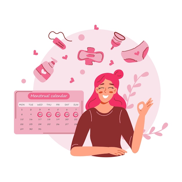 Cozy Menstrual Cycle Awareness with Calendar and Symbols | Jiffy Designs